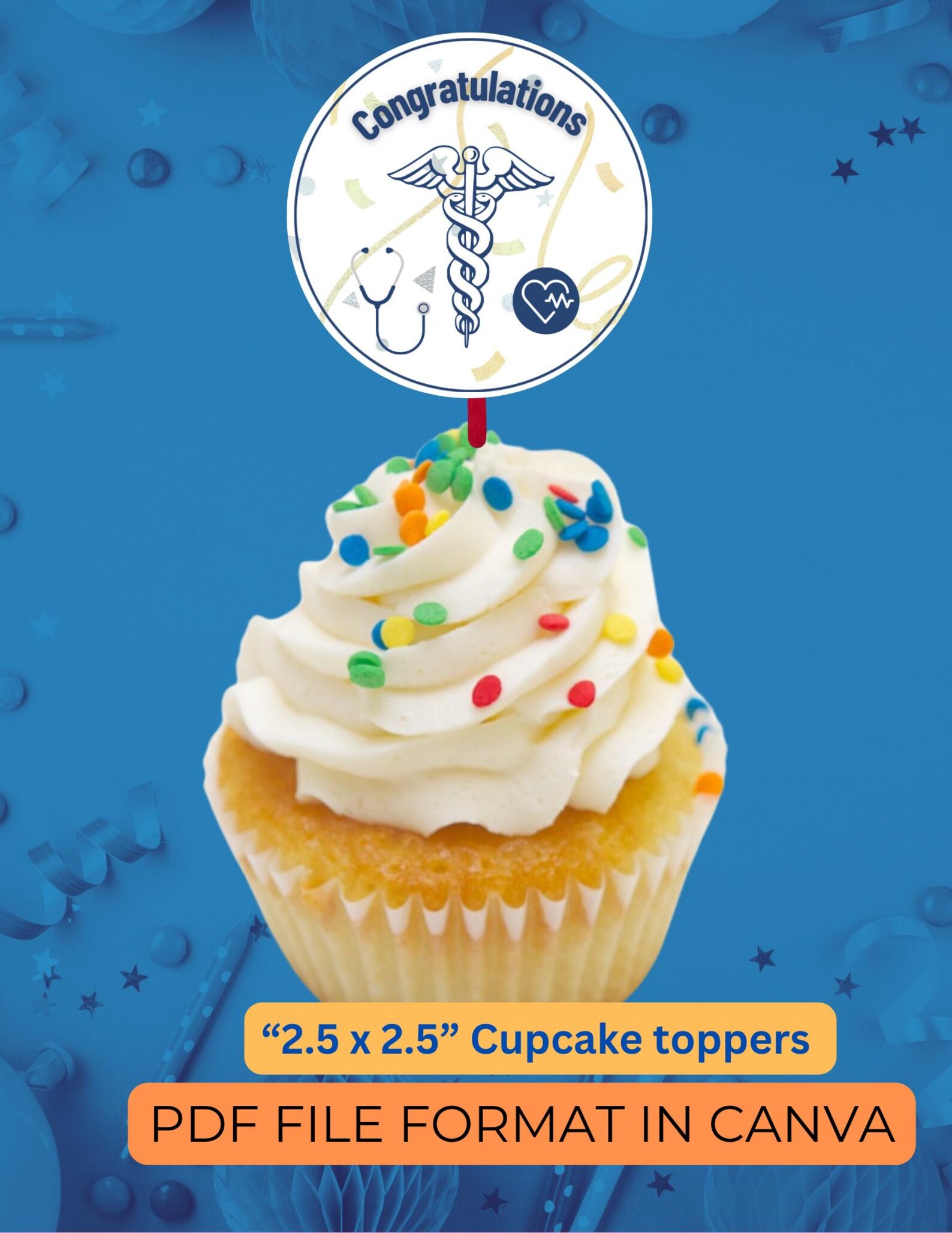Medical Graduate Cupcake Topper, Congratulations Doctors , Nurses and ...