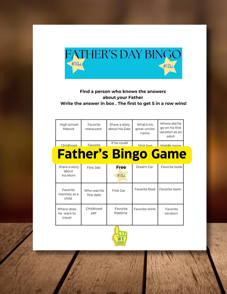 Father's Day Games With Dad, Father’s Day Scavenger Hunt With Bingo ...