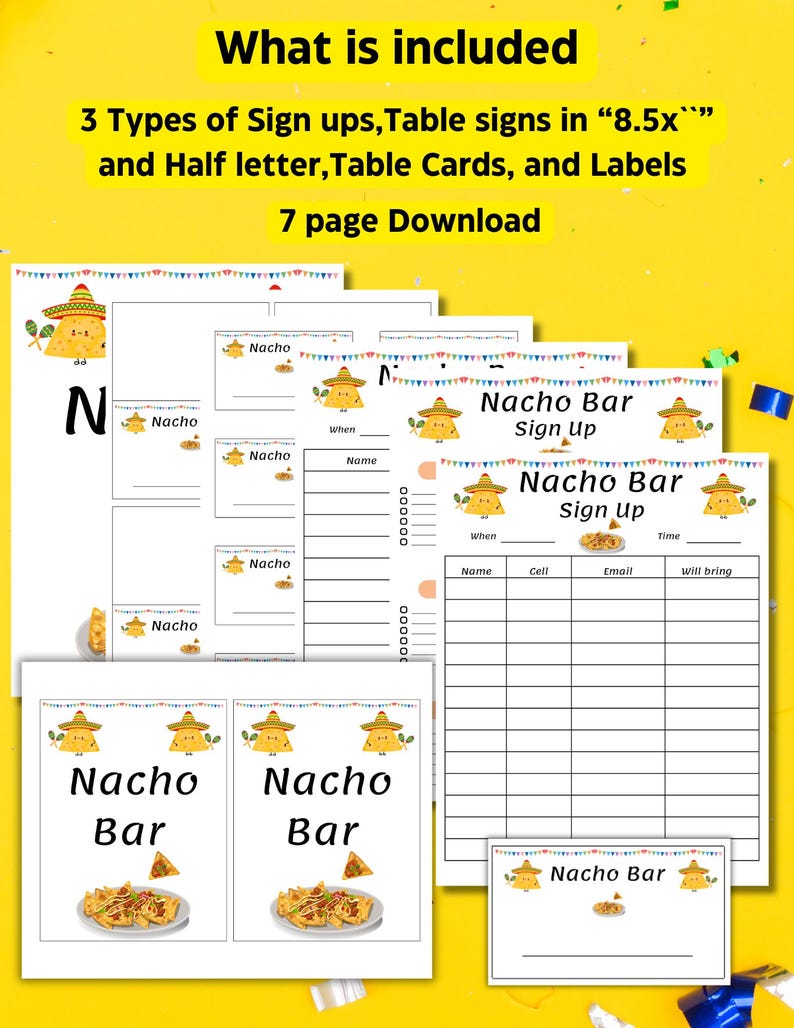 Nacho Bar Kit,printable Fiesta Party Kit,printable Mexican Theme Party ...