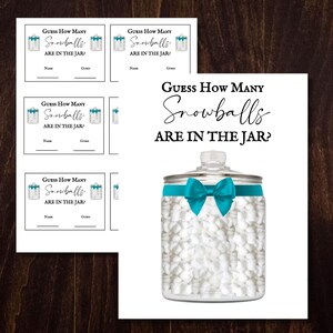 Guess How Many Snowballs Game, Winter Themed Raffle Game,printable ...