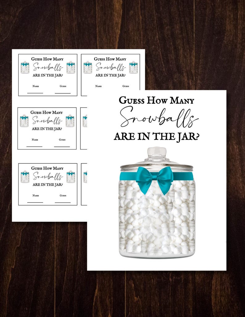 Guess How Many Snowballs Game, Winter Themed Raffle Game,printable ...