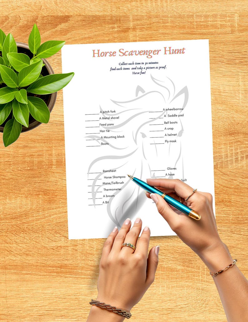 Horse Camp Scavenger Hunt Game,equine Activity, Horse Birthday Party ...