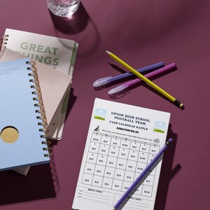 Printable Cash Calendar Raffle and Tickets,sports Team Cash Calendar ...