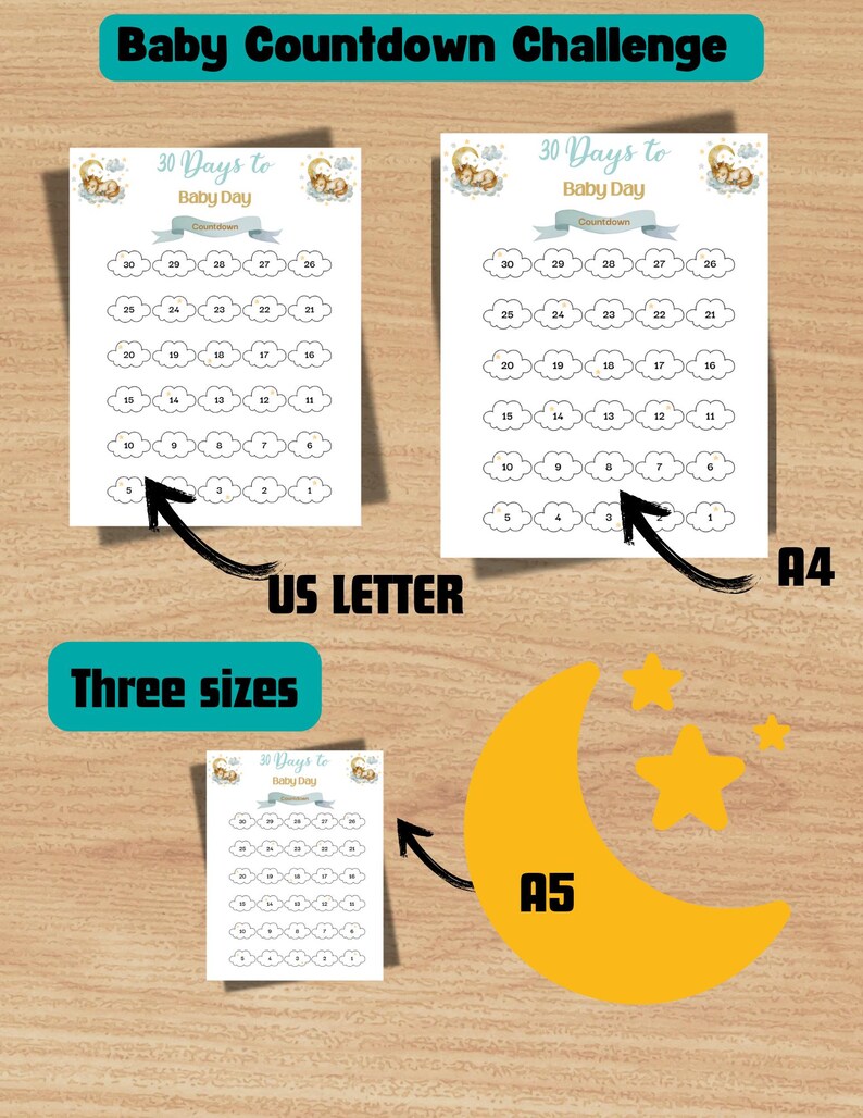 Baby Day Countdown,30 Days to Baby,baby Arrival Countdown,pregnancy ...