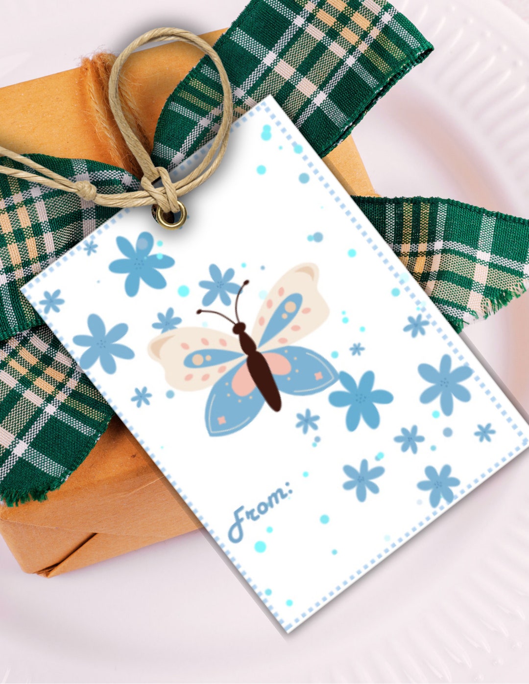 Boho Butterfly Gift Tag, Goody Tag, Boho Butterfly Favor Tag for Back ...