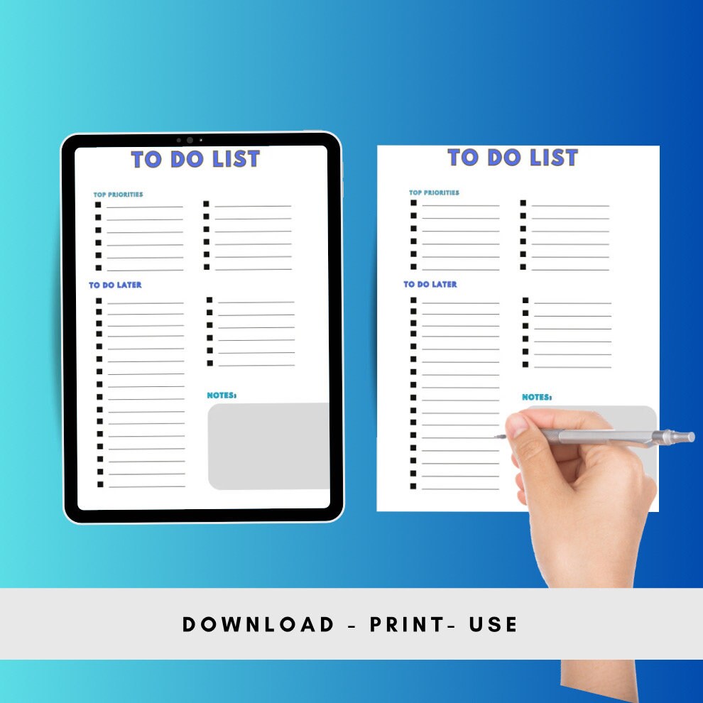 To Do List Printable Organization Daily Planner Printable Editable - Etsy