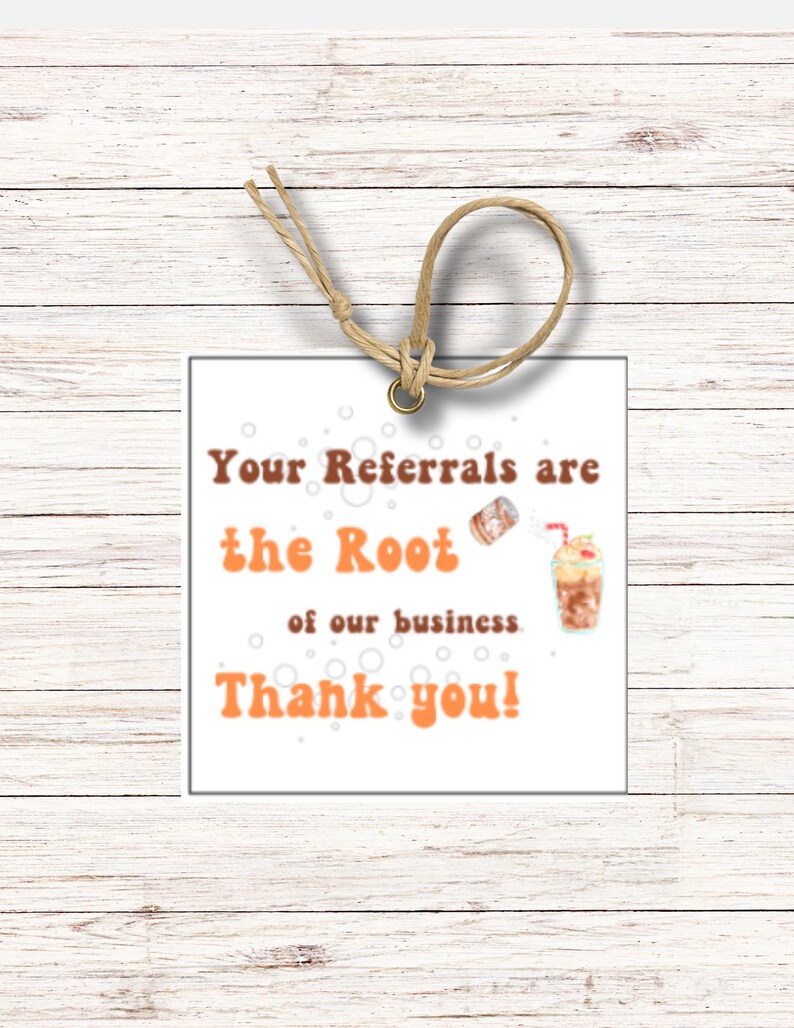 Printable Referral Thank You Tag for Business Referrals,gifts and ...