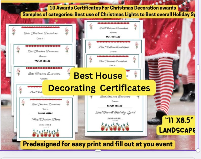Christmas Awards, House Decoration Bundle,printable Christmas House ...