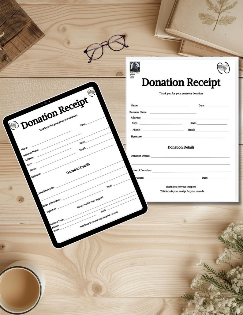 Donation Receipt Template, Editable Charity Form,donation Receipt ...