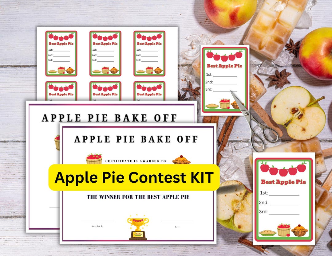 Apple Pie Bake-off Kit,ballots & Certificate,pie Contest Printable, Pie ...