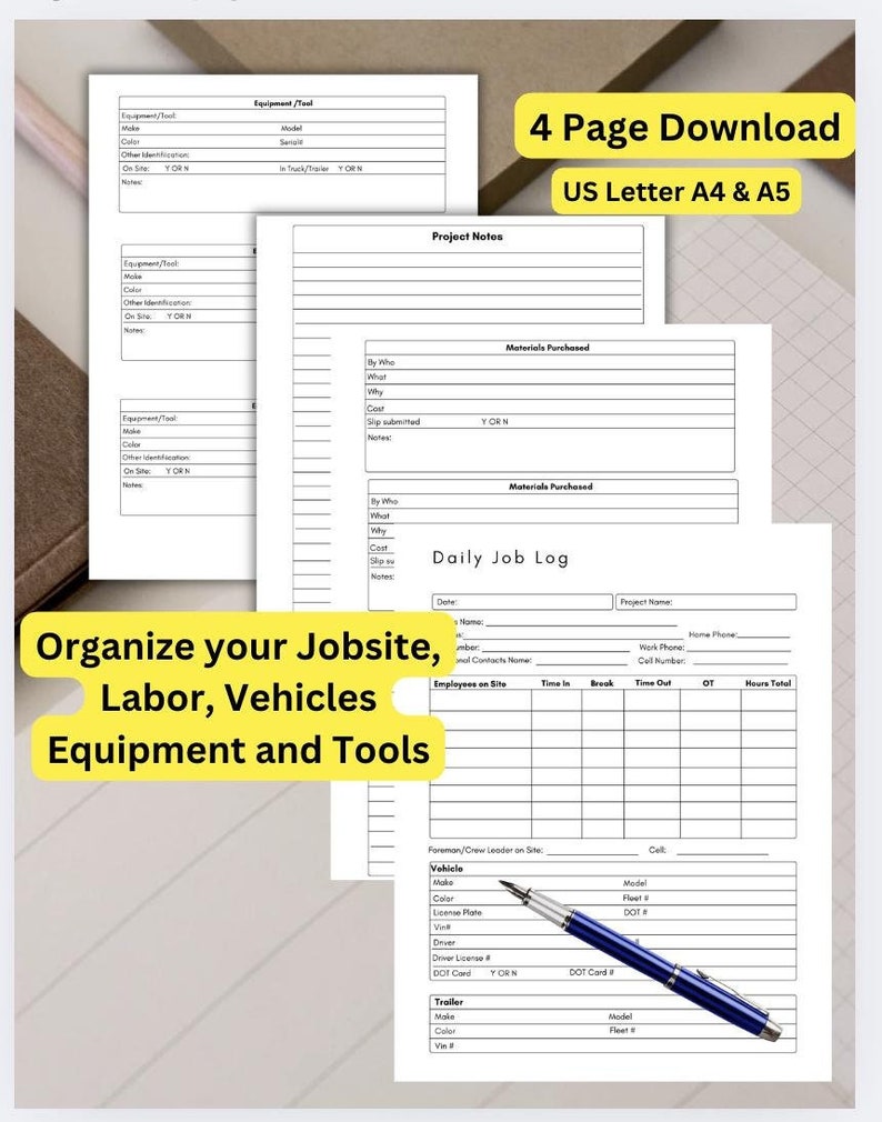 Daily Job Log,construction Site Management Report,daily Job Log ...