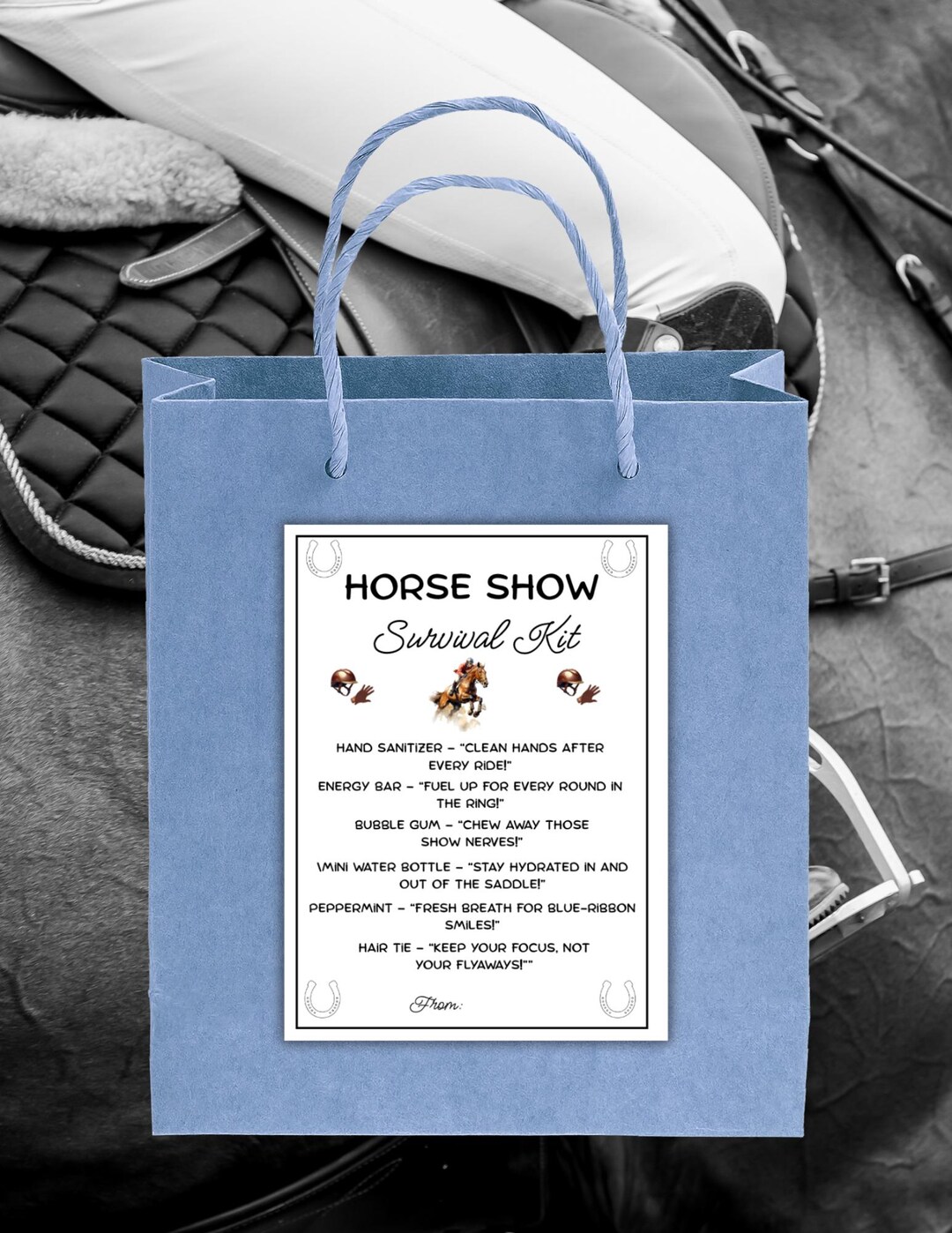 Horse Show Survival Kit Tags,equestrian Gift, Horse Show Survival Kit ...
