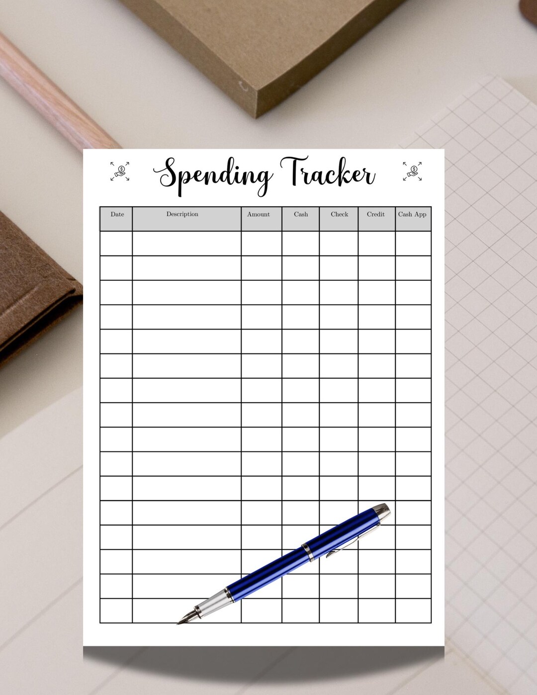 Printable Spending Tracker, Expense Tracker,monthly Transactions Log ...