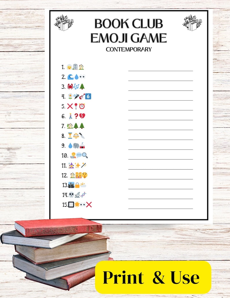 Book Emoji Games,emoji Guessing Game, Contemporary Book Emoji ...