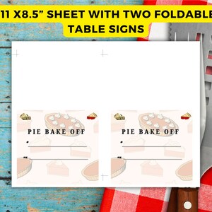 Pie Bake off Table Markers, Pie Baking Contest, Contestant Numbers ...