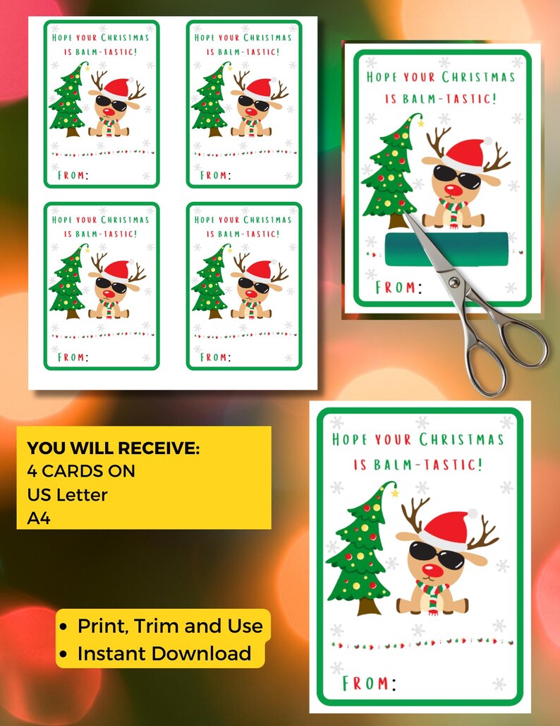 Christmas Themed Lip Balm Holder, Christmas, Lip Balm Tag, Christmas ...