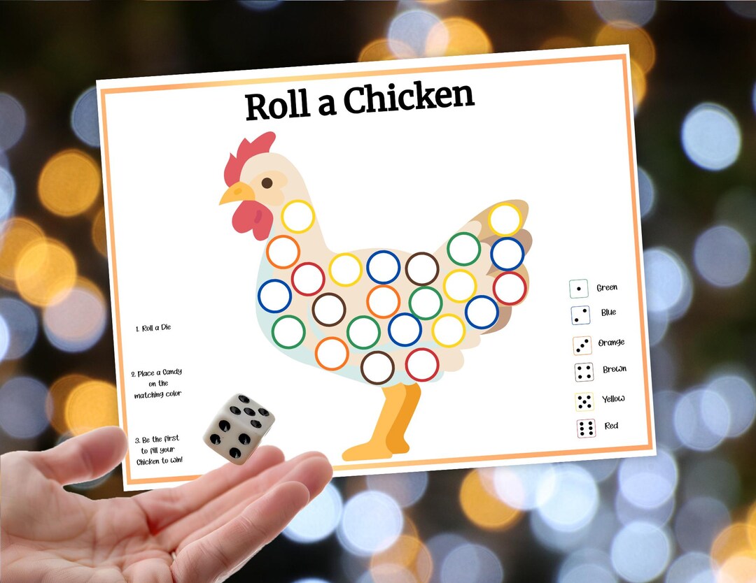 Roll a Chicken Candy Dice Game, Fun Chicken Theme Dice Activity for ...