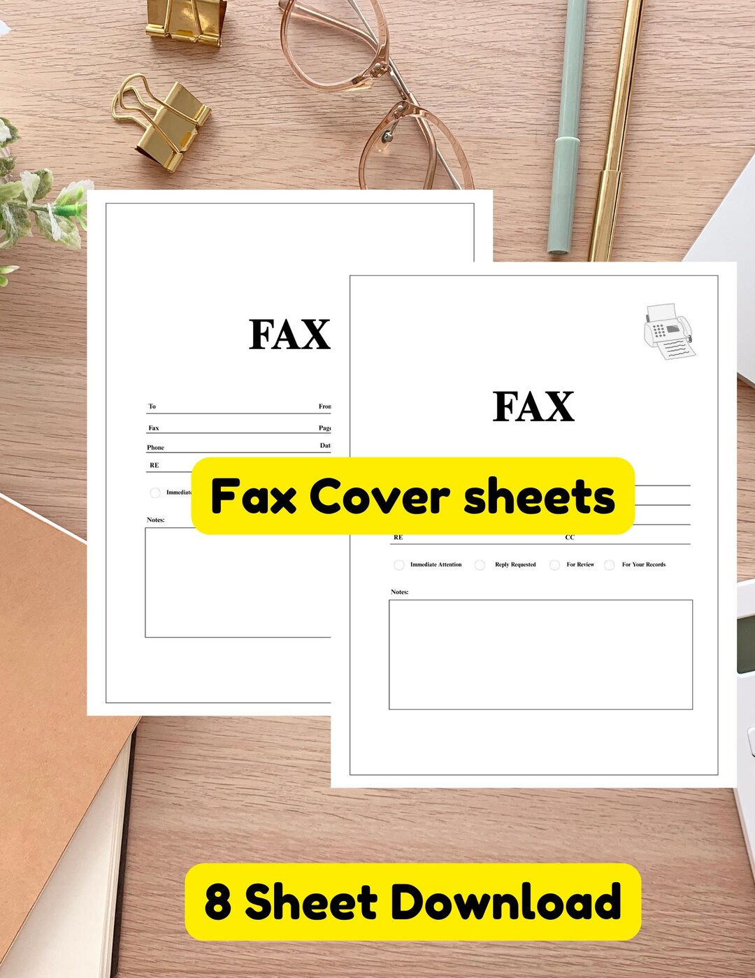Fax Cover Sheets, Printable Fax Cover Form, Professional Faxing Template, Office Fax Sheet ...