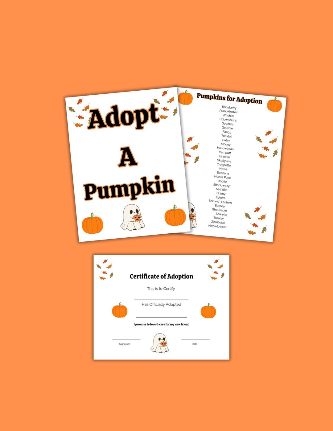 Adopt a Pumpkin, Halloween Party Game , Adopt A Pumpkin Party ...