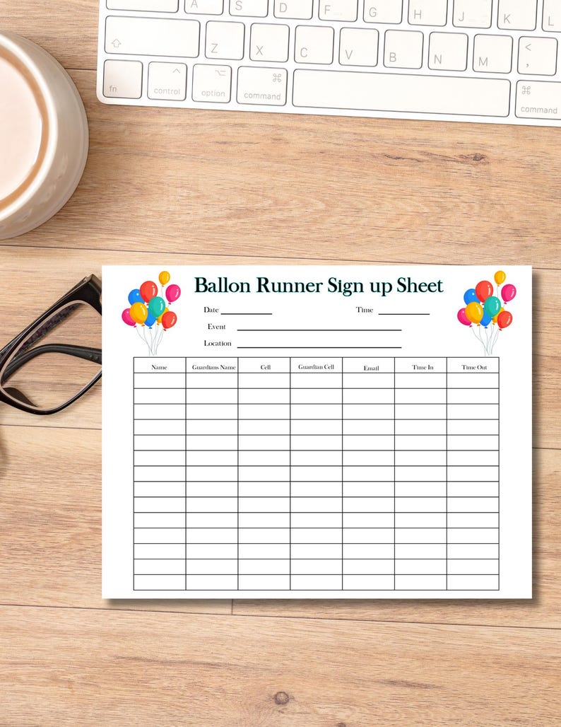 Balloon Runner Sign up Sheet, Cowboy Mounted Shooting Balloon Runner ...