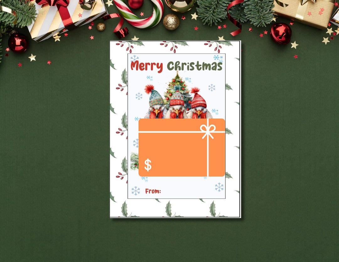 Chicken Holiday Gift Card Holder, Chicken Themed Coffee Gift Card ...