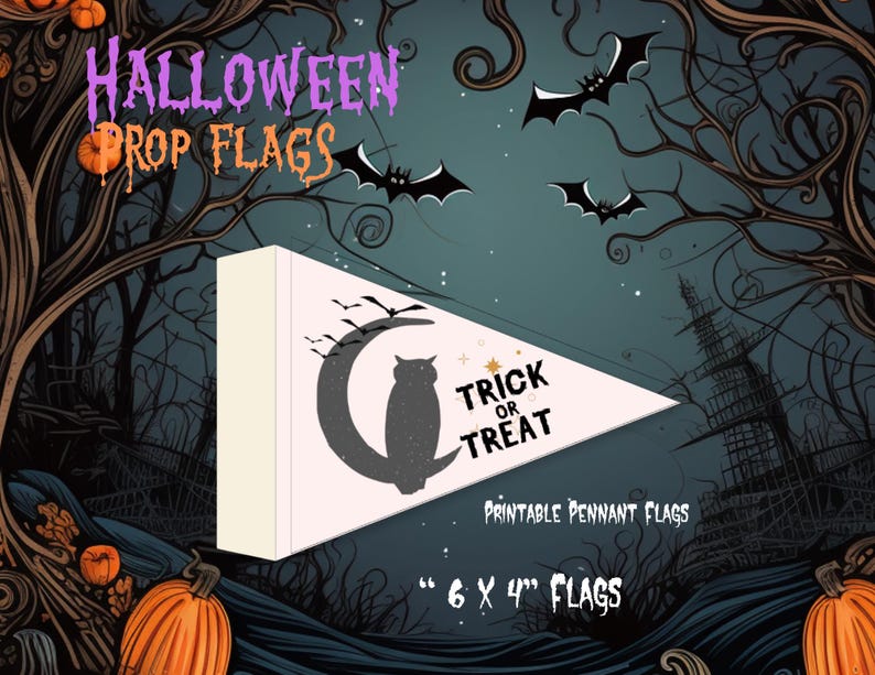 Halloween Pennant Flags: Printable Photo Booth Props, Halloween Party ...