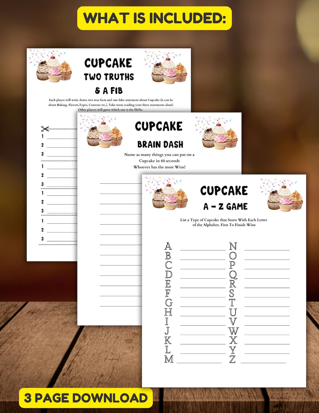 Cupcake Party Games Pack, Cupcake Theme Activity, Cupcake Theme ...