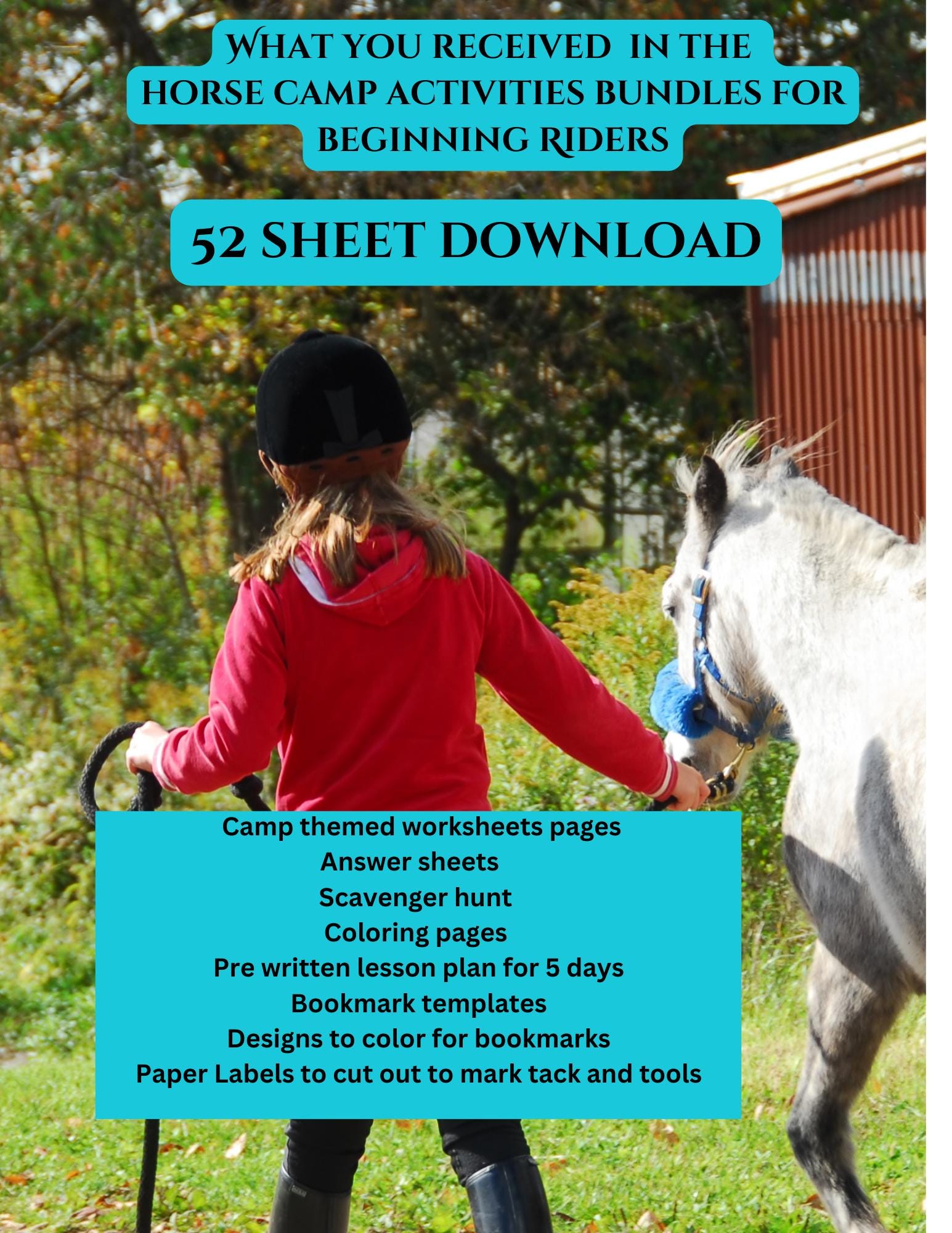 Horse Camp Activity Bundle,printable Summer Camp Worksheets, Games ...