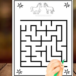 Horse Maze Activity Bundle: Printable Pony Mazes for Kids (PDF Download ...