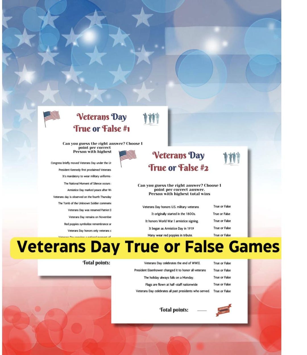 Veterans Day Trivia,veterans Day Facts and Falsehoods, Kids and Adult ...