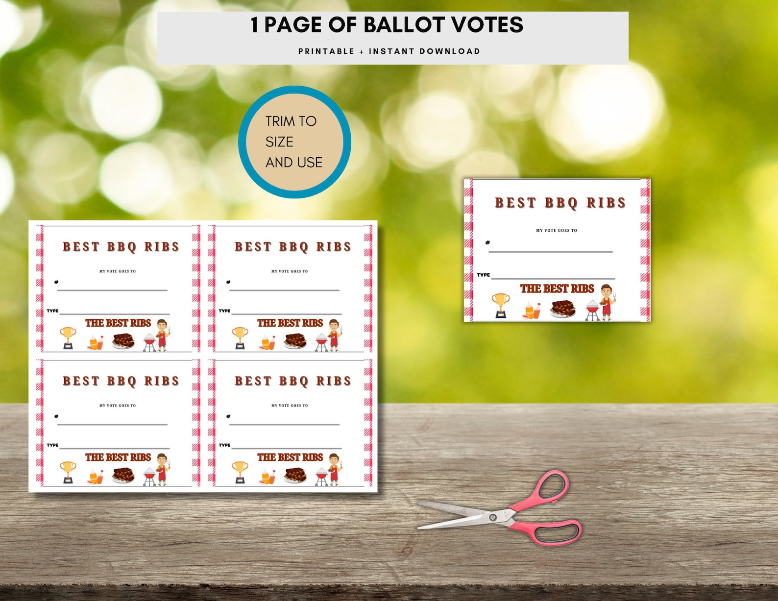 Best BBQ Ribs Ballot Voting Cards - Etsy