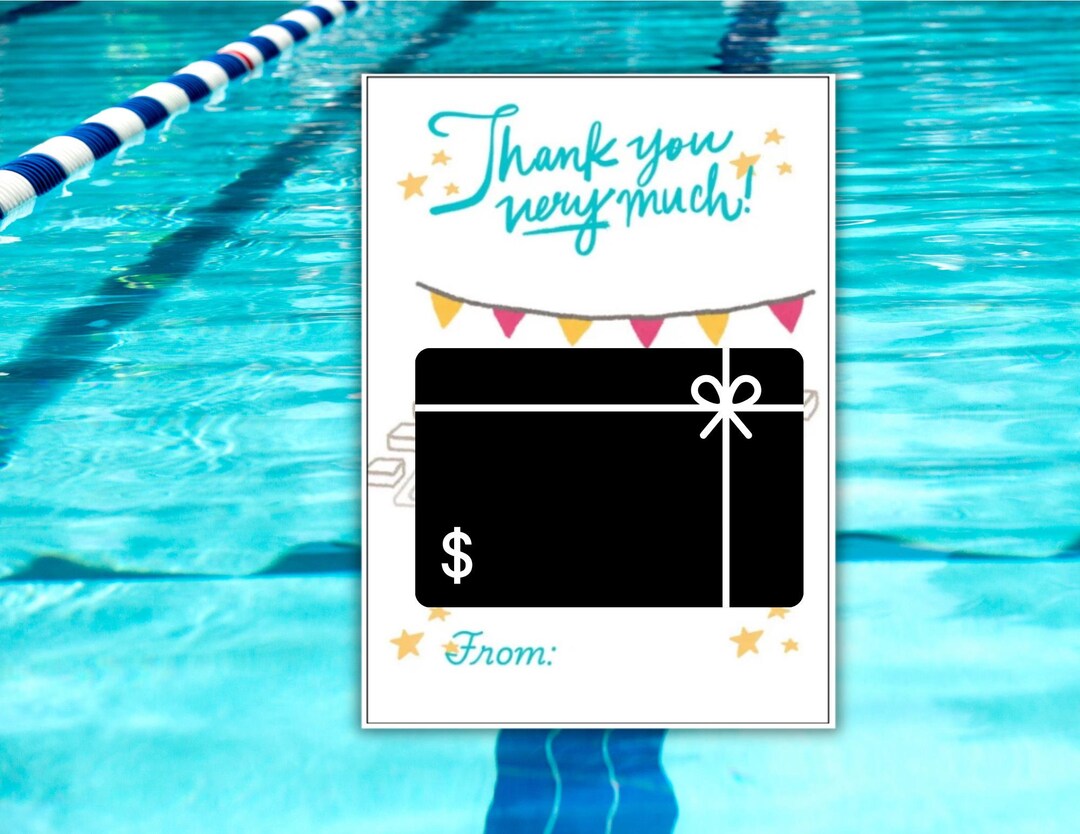 Swim Coach Thank You Gift Card Holder - Etsy