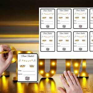 Prom King & Queen Voting Ballots: Printable Voting Cards (PDF), Prom ...
