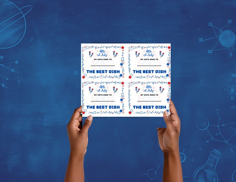 Printable July 4th Dish Contest Voting Ballot Cards,4th of July Recipe ...