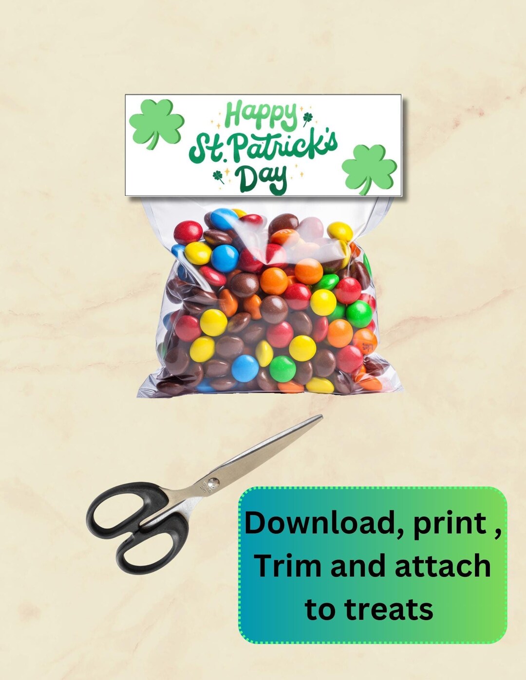 St Patrick's Day Treat Bag Toppers,diy Party Favor Tag,st. Patrick's ...