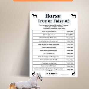Horse Themed True or False Game, Horses Trivia Game, Kids and Adult ...