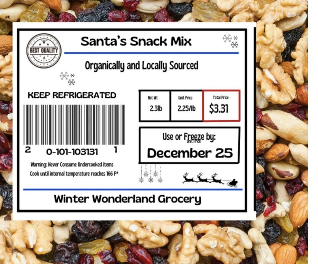 Printable Fake Food Labels for Christmas, Faux Supermarket Food Labels ...