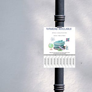 Tutoring Advertisement Flyer Poster Tear Away Ad,academic Teacher and ...