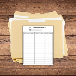Printable Business License Renewal Tracker,professional License Renewal ...
