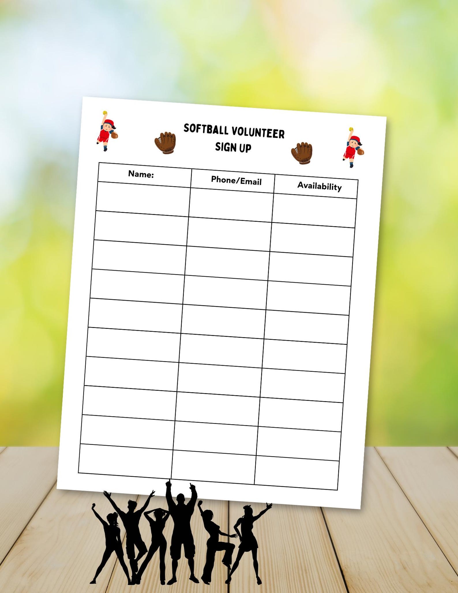Softball Volunteer Sign-up Sheet: Printable Baseball Team Schedule (PDF ...