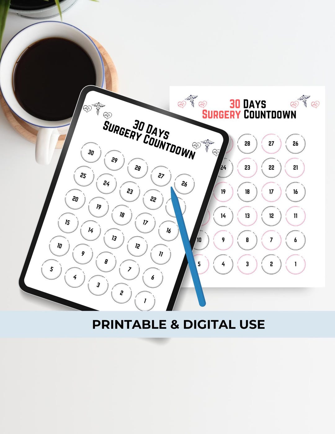Surgery Countdown Calendar, Operation Countdown. Printable30 Day ...