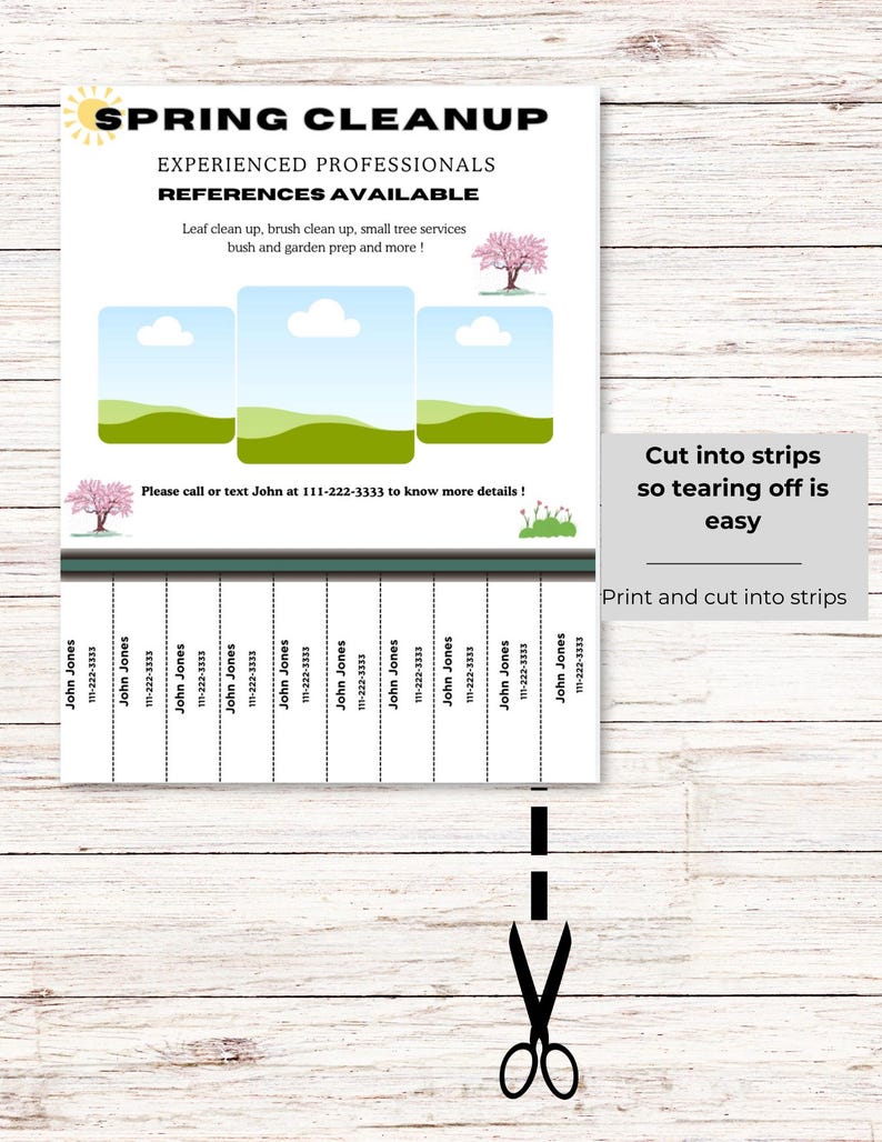 Spring Clean up Flyer, Yardwork Advertising Poster,spring Lawn Care ...