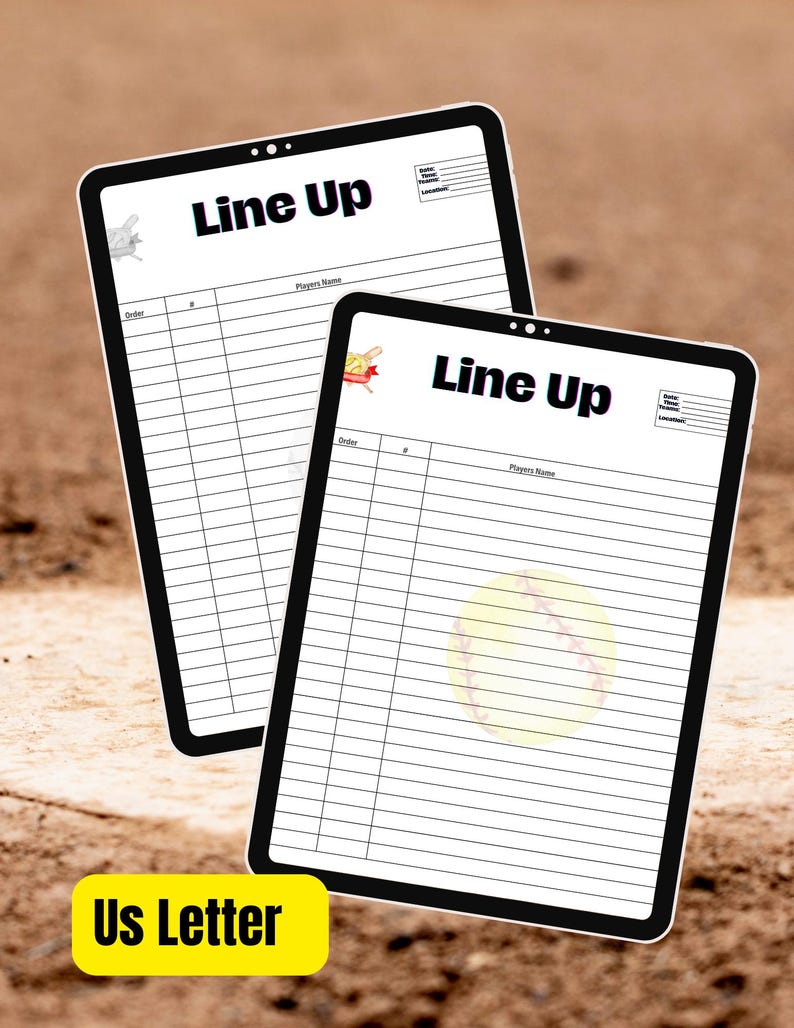 Softball Lineup Card Template,softball Player Roster,team Roster for ...