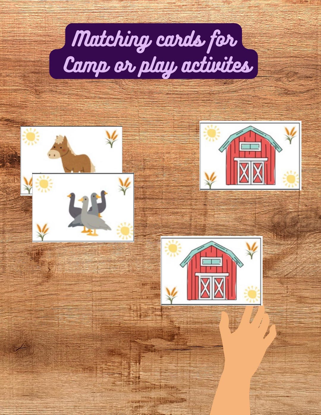 Farm Themed Matching/ Memory Games: Match the Most Pairs and Win - Etsy