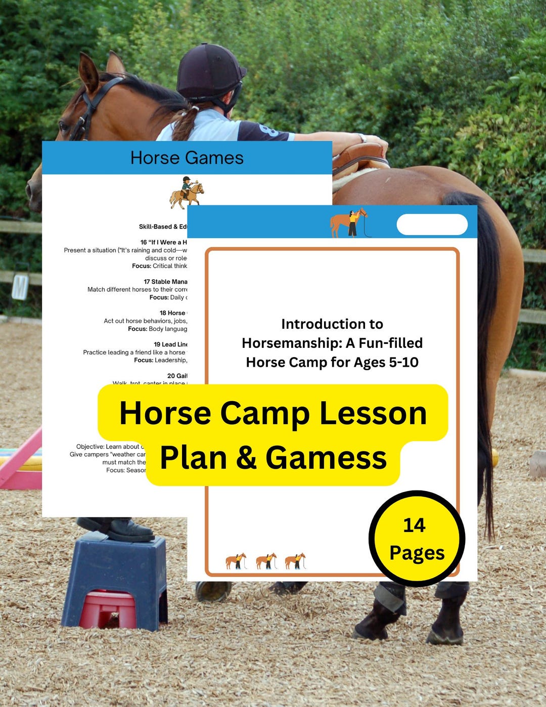 Horse Camp Lesson and Games Packet,horse Camp Lesson Plan & Games:pre ...