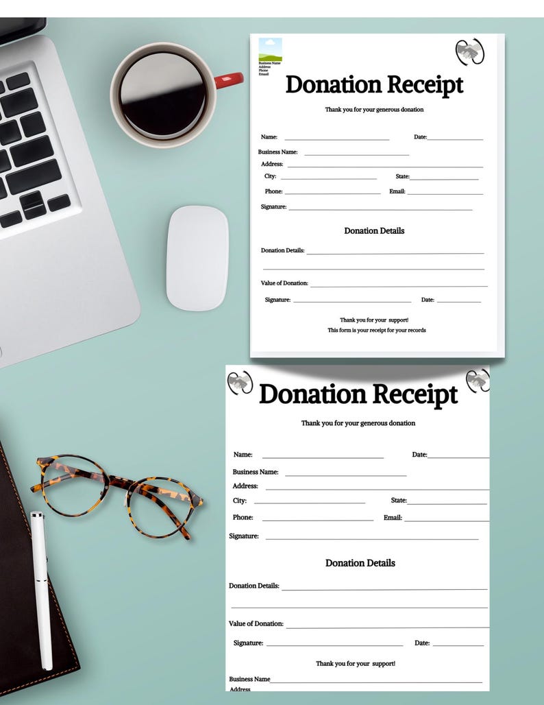Donation Receipt Template, Editable Charity Form,donation Receipt ...