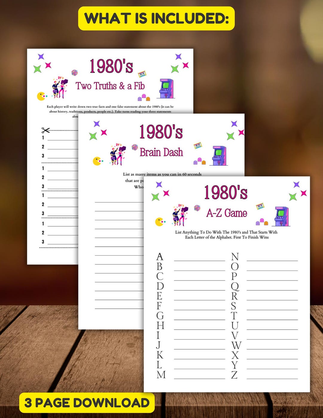 1980s Trivia Game, 80s Games Bundle Printable, 80s Activities, 80s ...