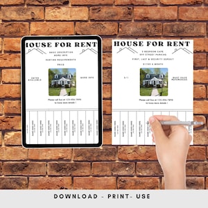 House for Rent Flyer Template: Tear-away Contact Info, Canva Flyer ...