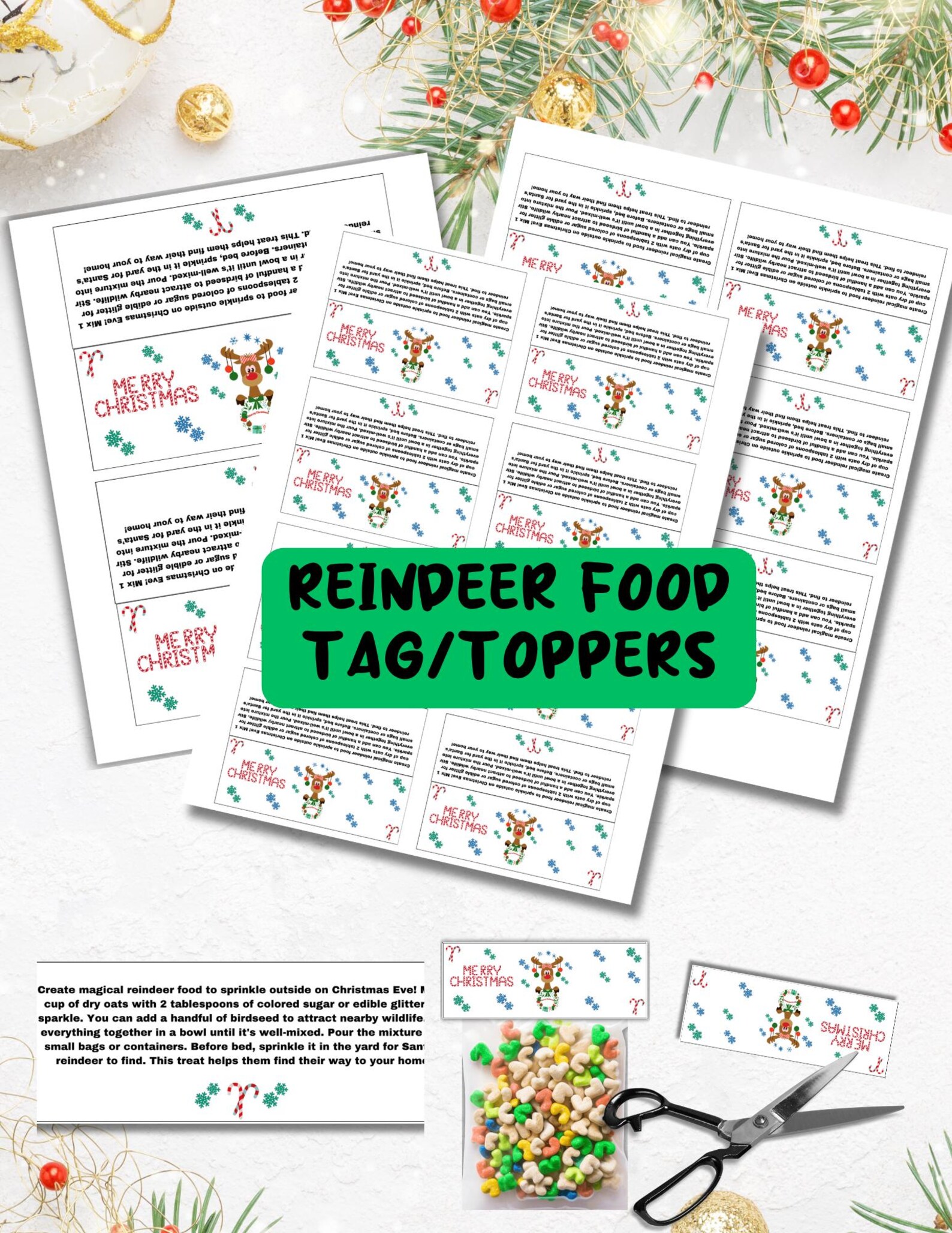 Printable Reindeer Food Tag,magic Reindeer Food Tags, Reindeer Food ...