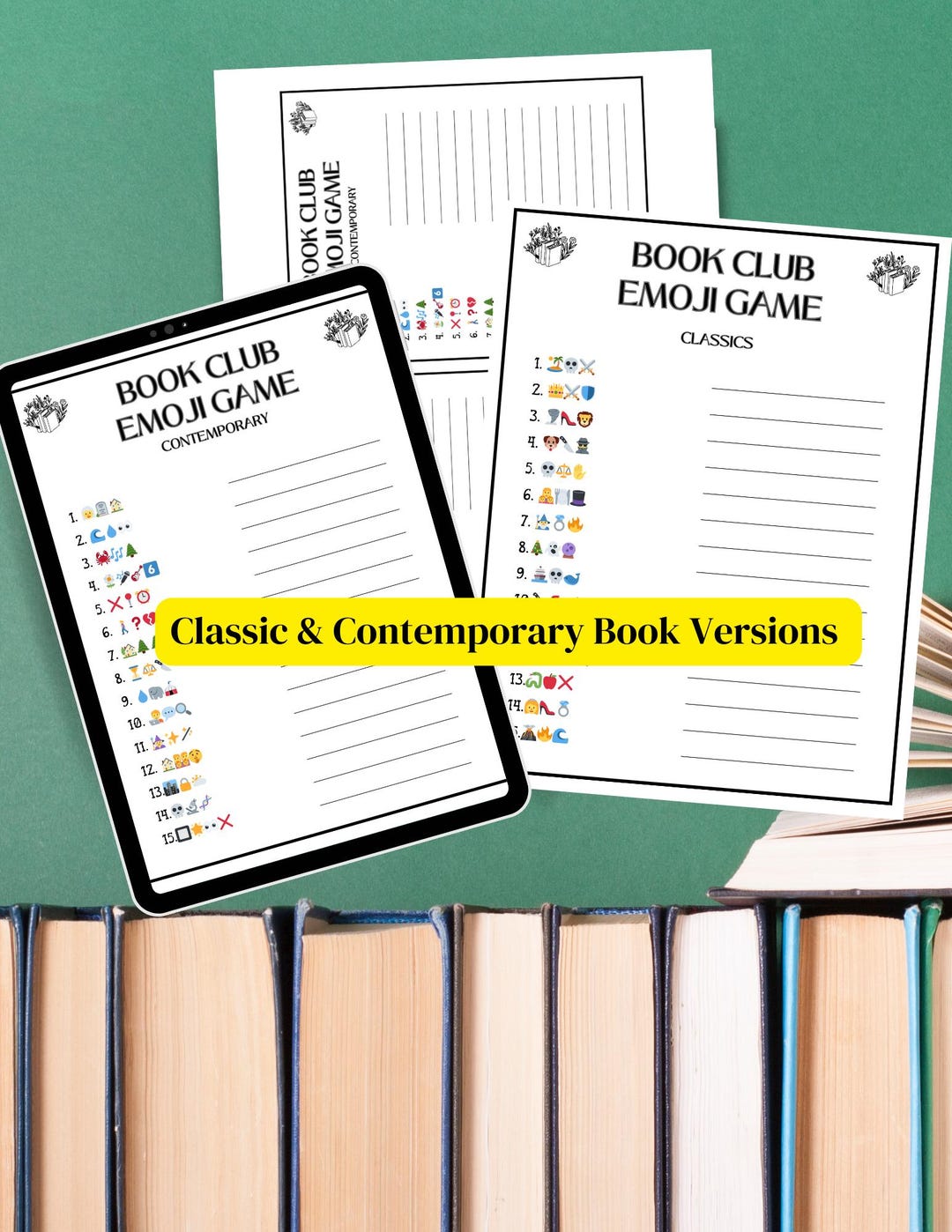 Book Club Emoji Games,emoji Guessing Game, Book Club Emoji Icebreaker ...